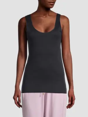 Hanro Cotton Seamless Tank Top - Black