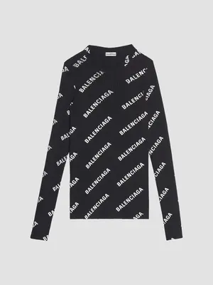 Balenciaga Allover Logo Crewneck Sweater