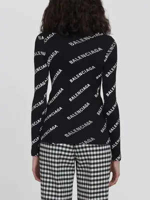 Balenciaga Allover Logo Crewneck Sweater