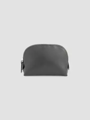 ROYCE NEW YORK Compact Leather Cosmetic Bag Black