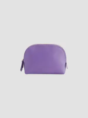 ROYCE NEW YORK Compact Leather Cosmetic Bag - Tan