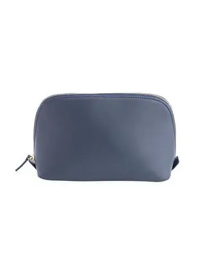 ROYCE NEW YORK Royce New York Leather Cosmetic Bag Navy Blue