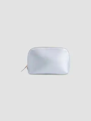ROYCE NEW YORK Leather Cosmetic Bag - Silver