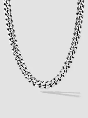 David Yurman Curb Chain Necklace In Sterling 11.5mm - Silver