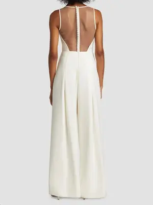 Amsale Crepe Wide-leg Jumpsuit