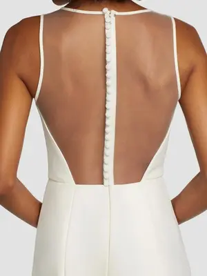 Amsale Crepe Wide-leg Jumpsuit