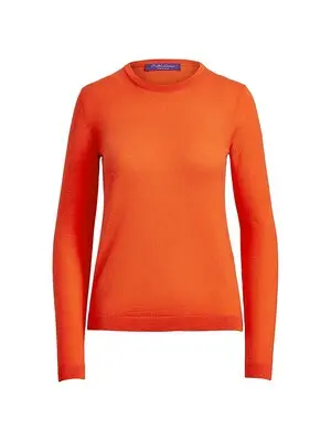 Ralph Lauren Cashmere Crewneck Sweater Bright Orange