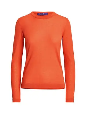 Ralph Lauren Cashmere Crewneck Sweater Vermillion Orange