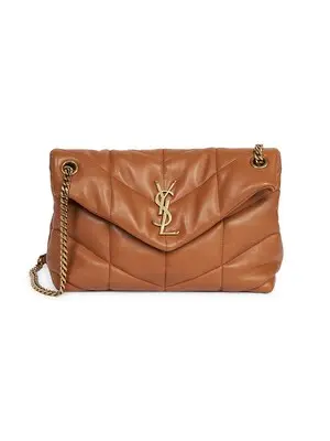 Saint Laurent Saint Laurent Puffer Medium Leather Shoulder Bag Miel Dark