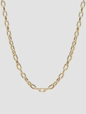 Zoe Chicco Heavy Metal 14k Yellow Extra-large Square-oval Link Necklace