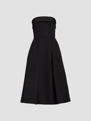 Amsale Faille Strapless Dress - Black