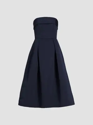 Amsale Faille Strapless Dress - Navy