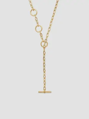 David Yurman Dy Madison Three Ring Chain Necklace In 18k 3mm - Gold