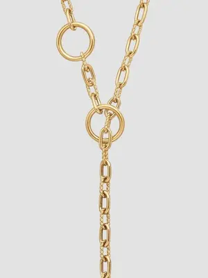 David Yurman Dy Madison Three Ring Chain Necklace In 18k 3mm - Gold