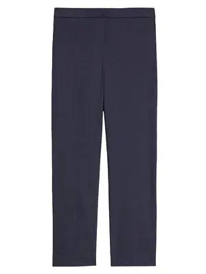 Theory Treeca Linen Pull-on Crop Pants Concord