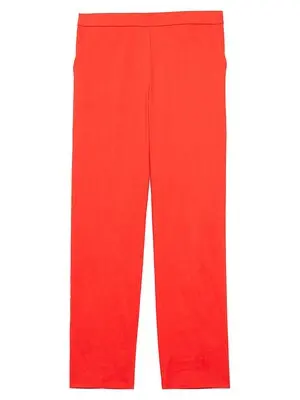 Theory Treeca Linen Pull-on Crop Pants Scarlet