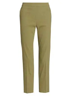 Theory Treeca Linen Pull-on Crop Pants Sprig