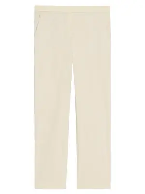 Theory Treeca Linen Pull-on Crop Pants Straw