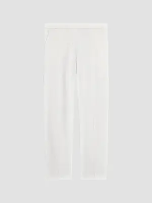 Theory Treeca Linen Pull-on Crop Pants White Clay