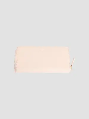 ROYCE NEW YORK Rfid-blocking Zip-around Leather Wallet Light Pink