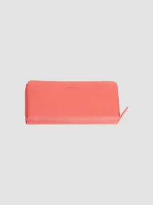 ROYCE NEW YORK Rfid-blocking Zip-around Leather Wallet Red
