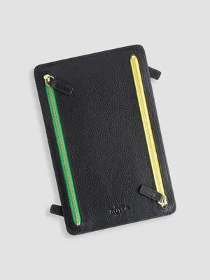 ROYCE NEW YORK Rfid-blocking 4-zip Leather Travel Organizer - Black