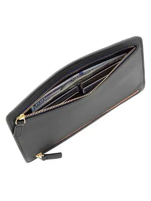 ROYCE NEW YORK Rfid-blocking 4-zip Leather Travel Organizer - Black