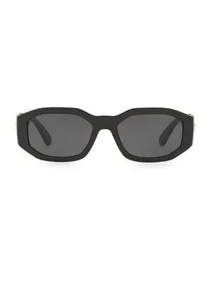 Versace 53mm Medusa Detail Oval Sunglasses Black
