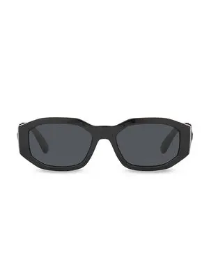 Versace 53mm Medusa Detail Oval Sunglasses Crystal Grey