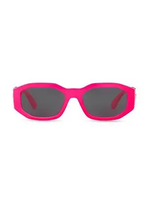 Versace 53mm Medusa Detail Oval Sunglasses Fuchsia