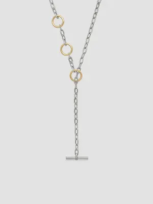 David Yurman Dy Madison Three Ring Chain Necklace In Sterling