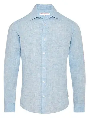 Orlebar Brown Giles Linen Shirt Riviera White