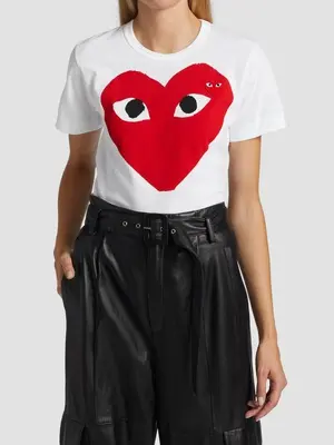 Play Comme Des Garcon Heart Cotton T-shirt