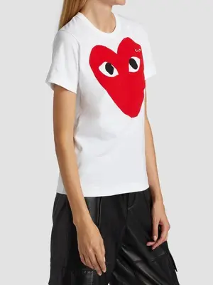 Play Comme Des Garcon Heart Cotton T-shirt