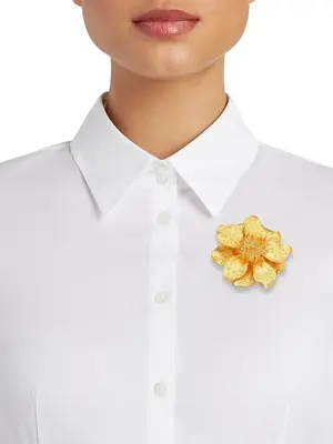 KENNETH JAY LANE Metallic Anemone Flower Pin