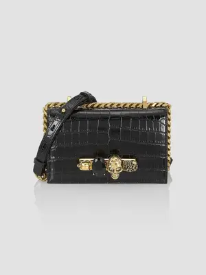 Alexander McQueen Mini Jewelled Satchel - Black