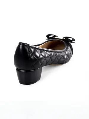 FERRAGAMO Vara 30mm Quilted Leather Pumps - Black