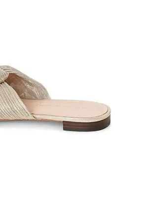LOEFFLER RANDALL Daphne Metallic Pleated Lamé Mule Sandals