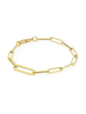 Roberto Coin 18k Yellow Oval Paper Clip Chain Bracelet/7 - Gold