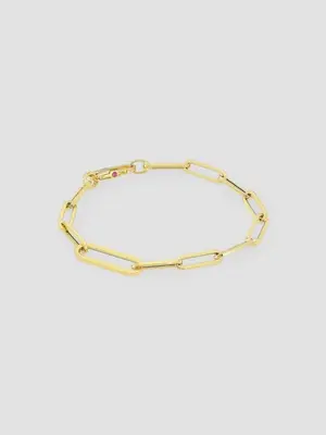 Roberto Coin 18k Yellow Oval Paper Clip Chain Bracelet/7 - Gold