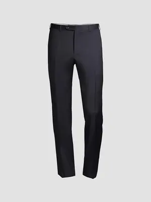 Canali Slim-fit Wool Trousers - Navy
