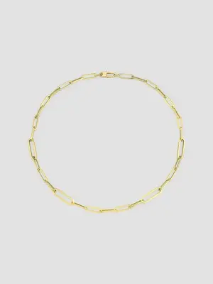 Roberto Coin 18k Yellow Oval Paper Clip Chain Necklace - Gold