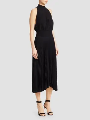 A.L.C. Renzo Plissé Halter Midi Dress - Black