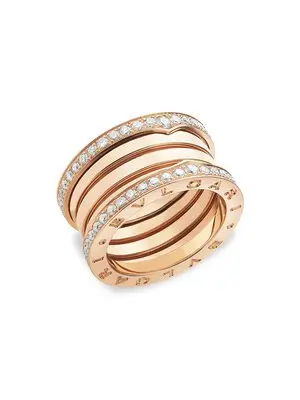 BVLGARI B. Zero1 18k & Diamond Ring - Rose Gold