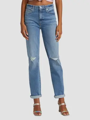 LE JEAN Sabine Distressed Straight-leg Jeans