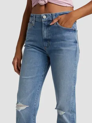 LE JEAN Sabine Distressed Straight-leg Jeans