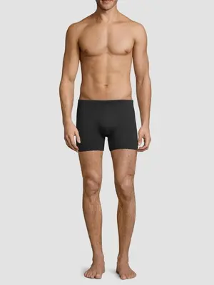 Hanro Cotton Superior Long-leg Boxer Briefs - Black