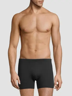 Hanro Cotton Superior Long-leg Boxer Briefs - Black