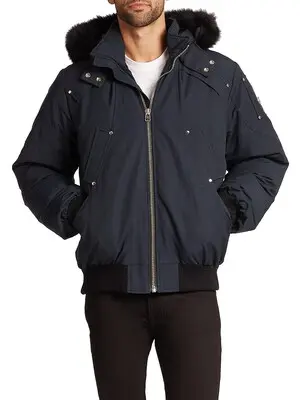 Moose Knuckles Men's Ballistic Bomber Down Jacket - Navy  Navy