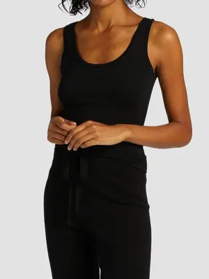 Majestic Filatures Soft Touch Scoop-neck Tank - Noir